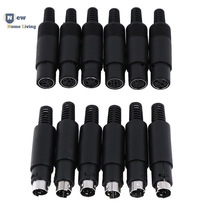 NHL> Mini DIN Plug Socket Connector 3/4/5/6/7/8 PIN Chassis Cable Mount ...