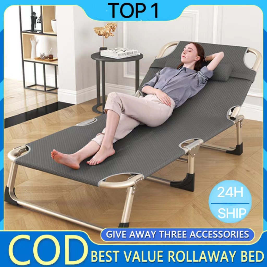 【Carry 300 kg】Outdoor Camping Folding Bed Portable Sleeping Marching ...