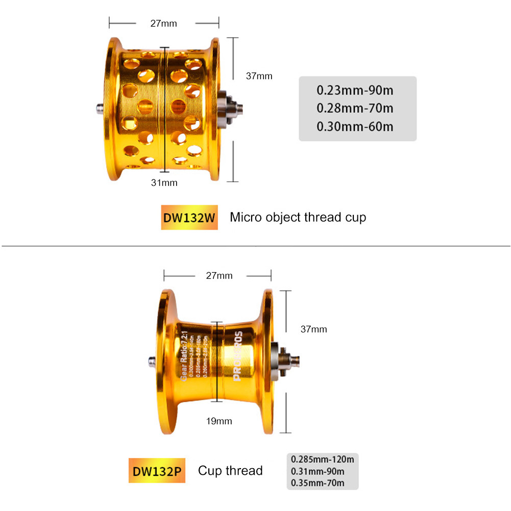 DIY Baitcasting Fishing Reel 18+1 BB Spool Metal Deep Shallow Spools ...