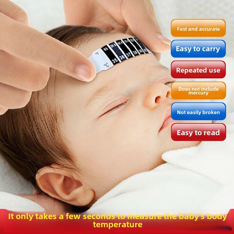 3 Pcs Baby Kids Forehead Strip Head Thermometer Fever Body Temperature ...