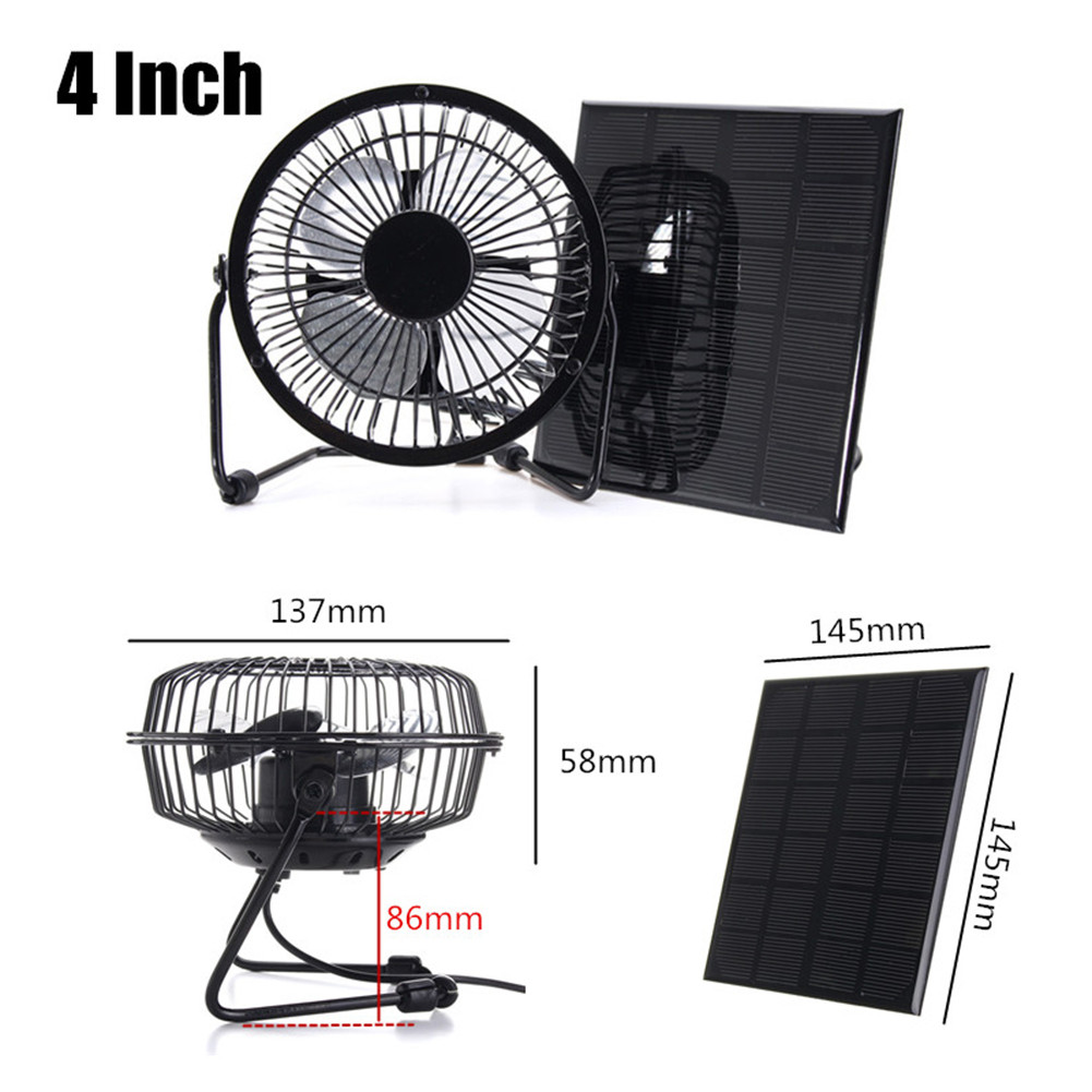 Mini Ventilator Solar Panel Powered Fan Air Extractor 4 inch Solar ...
