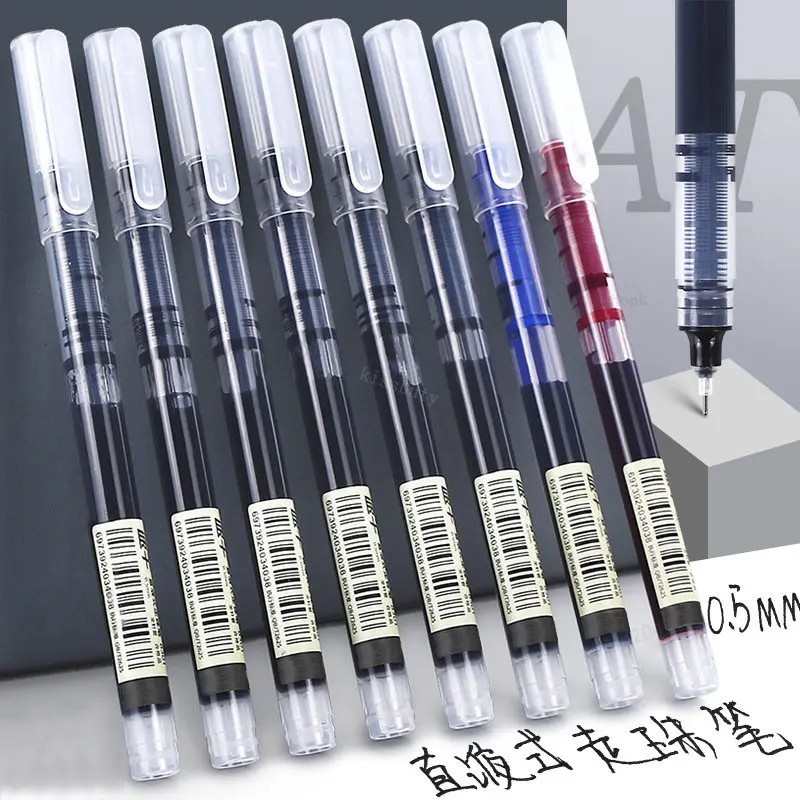 Straight Liquid Ballpoint Pen Student Needle Tube Gel Pen 0.5 Water ...