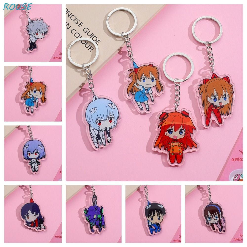 ROUSE Neon Genesis Evangelion Keychain, Asuka EVA 01 Anime EVA Pendant ...