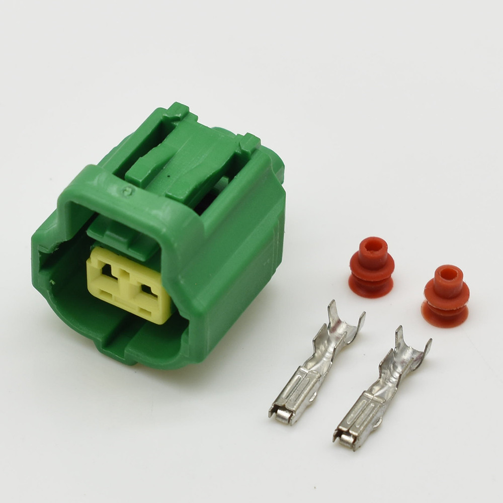 1 Set Green 2 Pin Automotive Waterproof Wire Plug Electric Cable ...