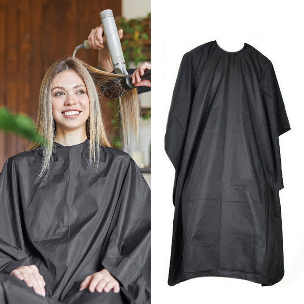 Black Waterproof Salon Hairdressing Cape Anti-static Gown Barbers Capes ...