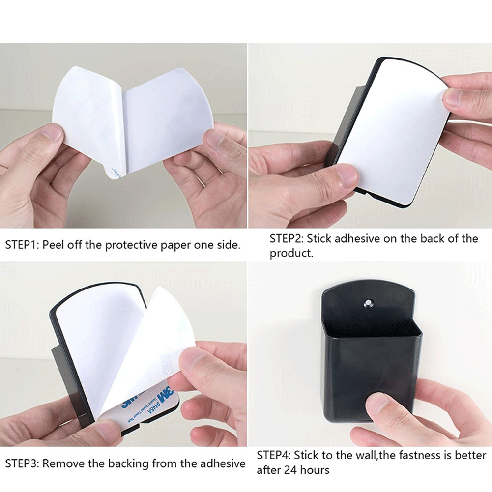 Wall Mounted Remote Control Storage Box Self Adhesive Mobile Phone ...
