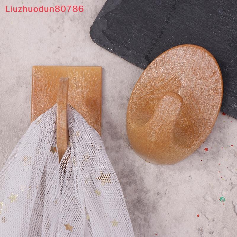 Liuzhuodun80786 3pcs Plastic Wood Grain Hooks Adhesive Hooks Wall ...