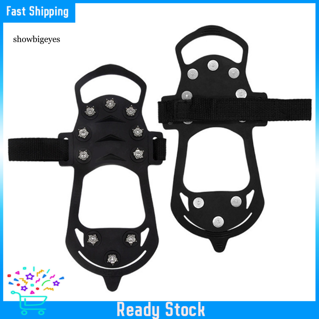 SGES 1 Pair Anti-slip Snow Traction Cleats for Climbing 10 Nails Snow ...