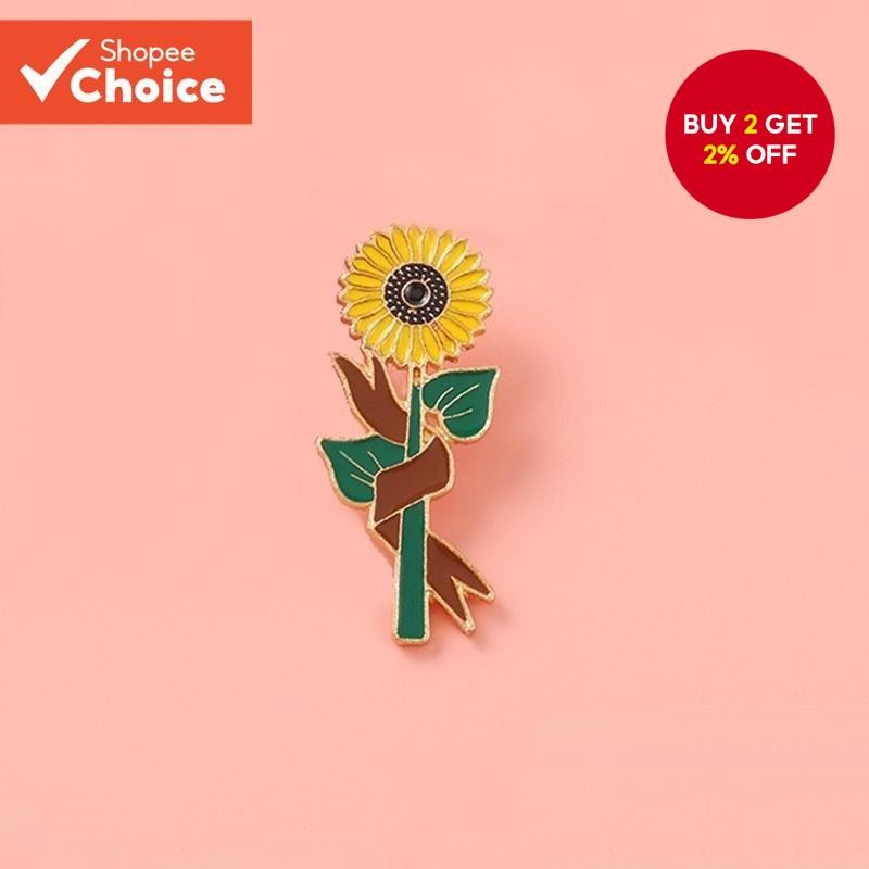 Cute Sunflowers Enamel Pins Bouquet Brooches Clothes Lapel Pin Badges ...