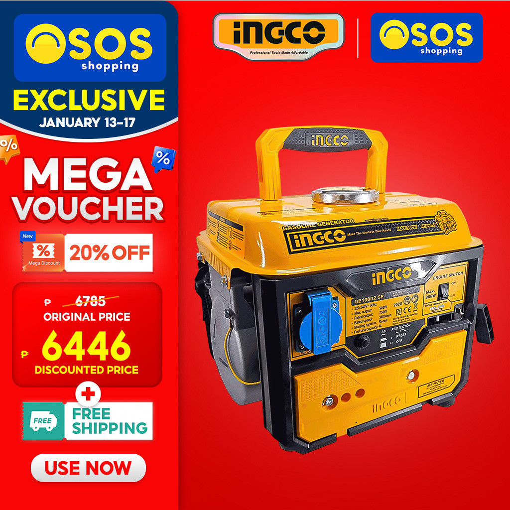 INGCO by OSOS GE10002-5P Portable 2HP 2 Stroke Engine Gasoline ...