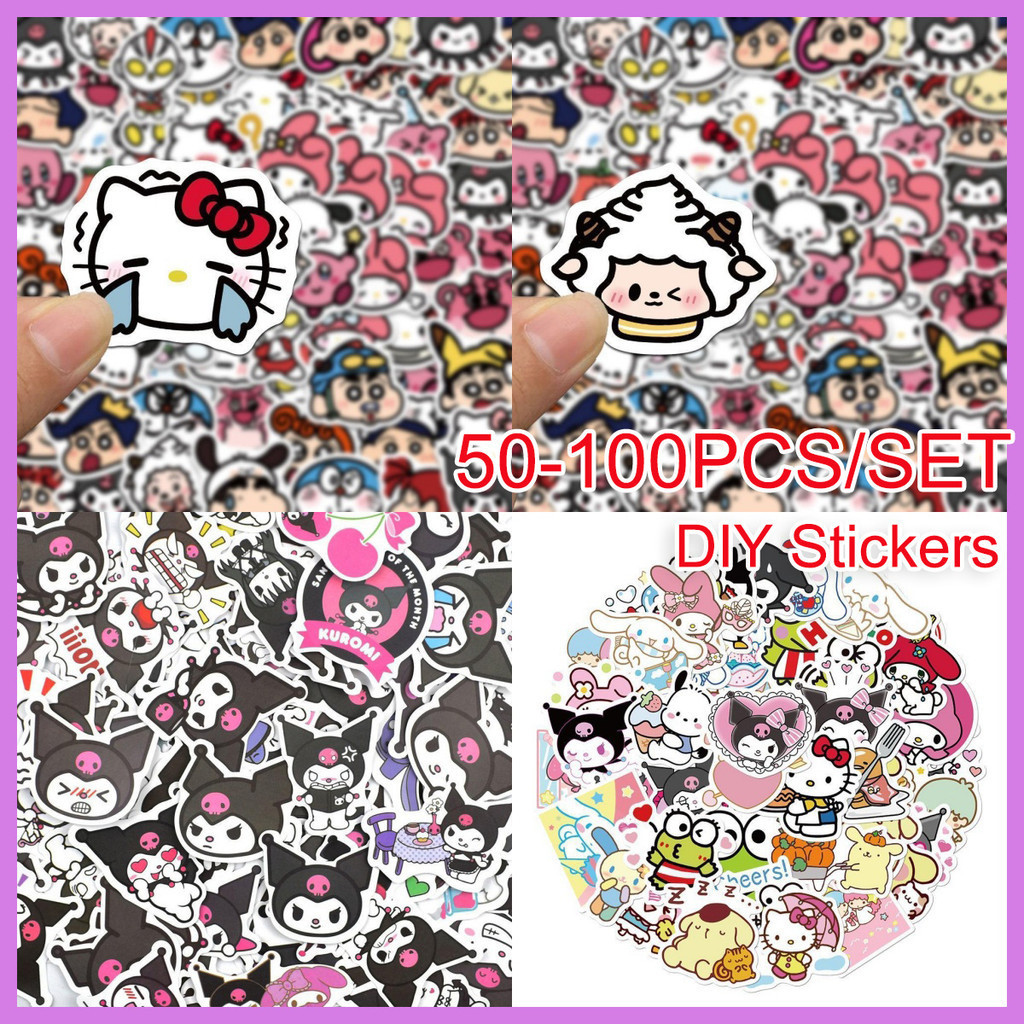 Random 50-100 Piece DIY Creative Waterproof Sticker Phones Laptop ...