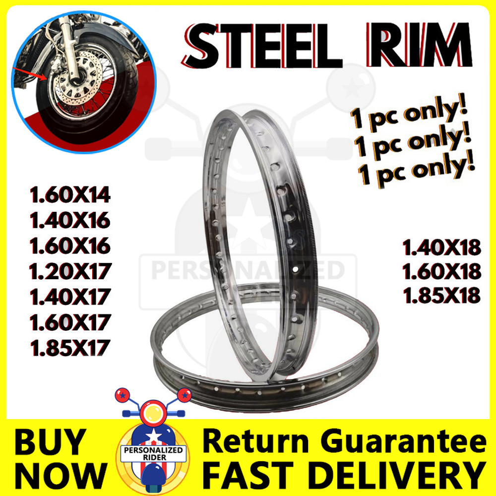 1PC Motorcycle Steel Rim Alloy Heavy Duty 1.20x17 /1.40x17 /1.60x17 /1 ...