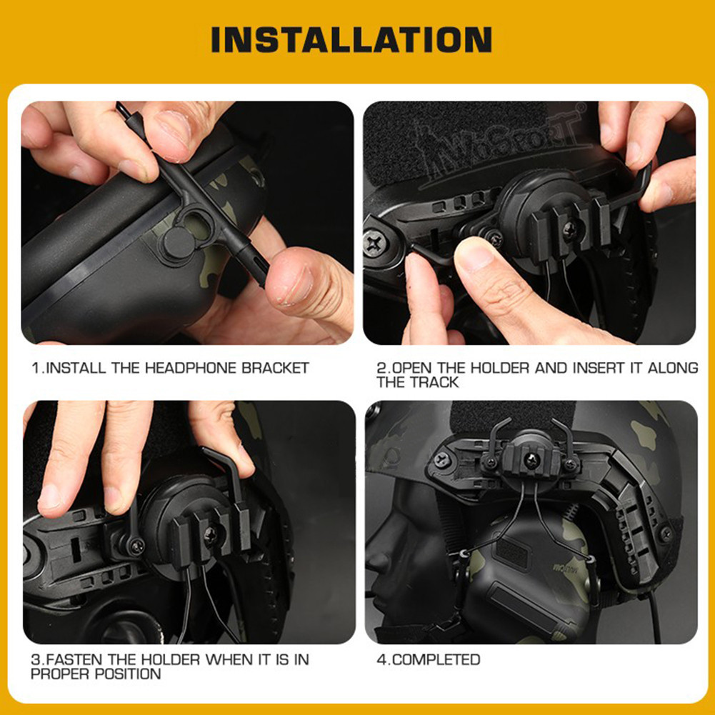 [Tcuteit.ph] Headset Helmet Rail Adapter Ox Horn Earmuff Bracket for 19 ...