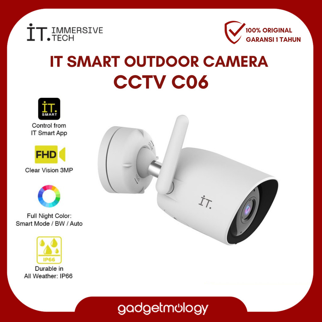 It C06 Smart Outdoor CCTV Camera IP Cam IP65 Full HD Color Weatherproof ...