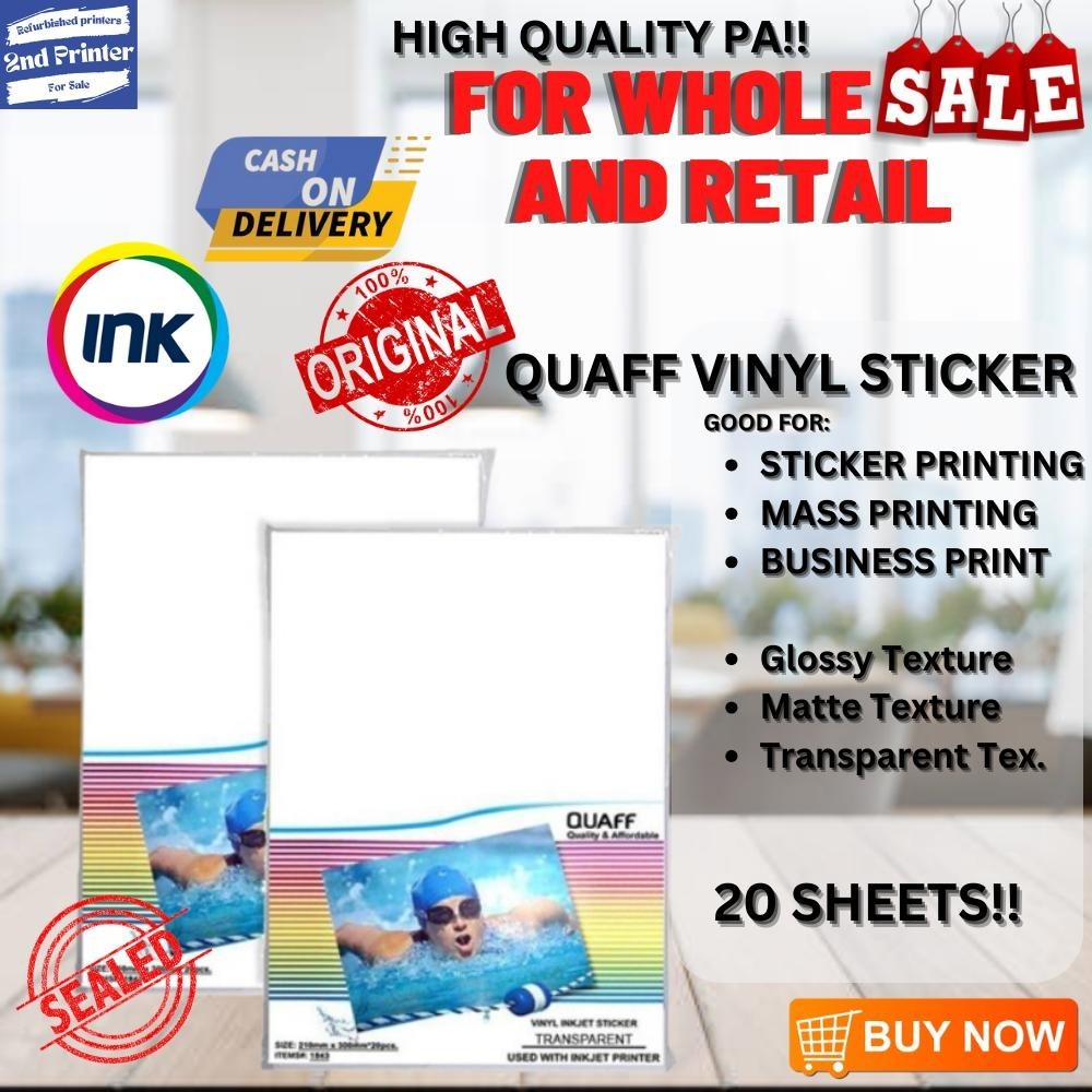 Quaff Printable Vinyl Sticker Transparent/Glossy/Matte textures by 2nd ...