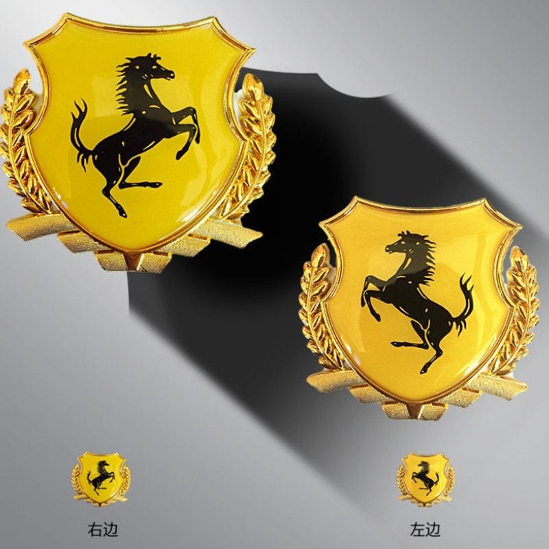 Ferrari emblem, steering wheel, body sticker, metal emblem, side label ...