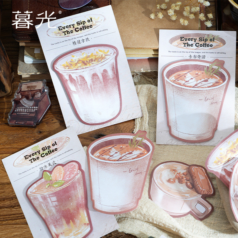 30 Pcs/pack Coffee Cup Sticky Notes Funny Self Sticky Notepads Memo ...