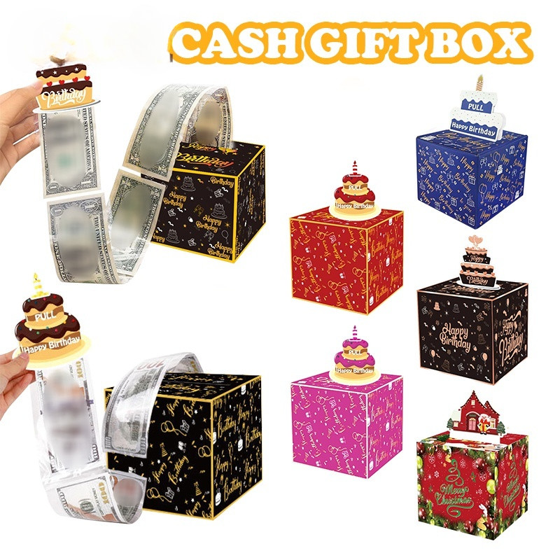 Cash Pull Gift Boxs, Cake Decoration Cash Money Clip Birthday Money ...