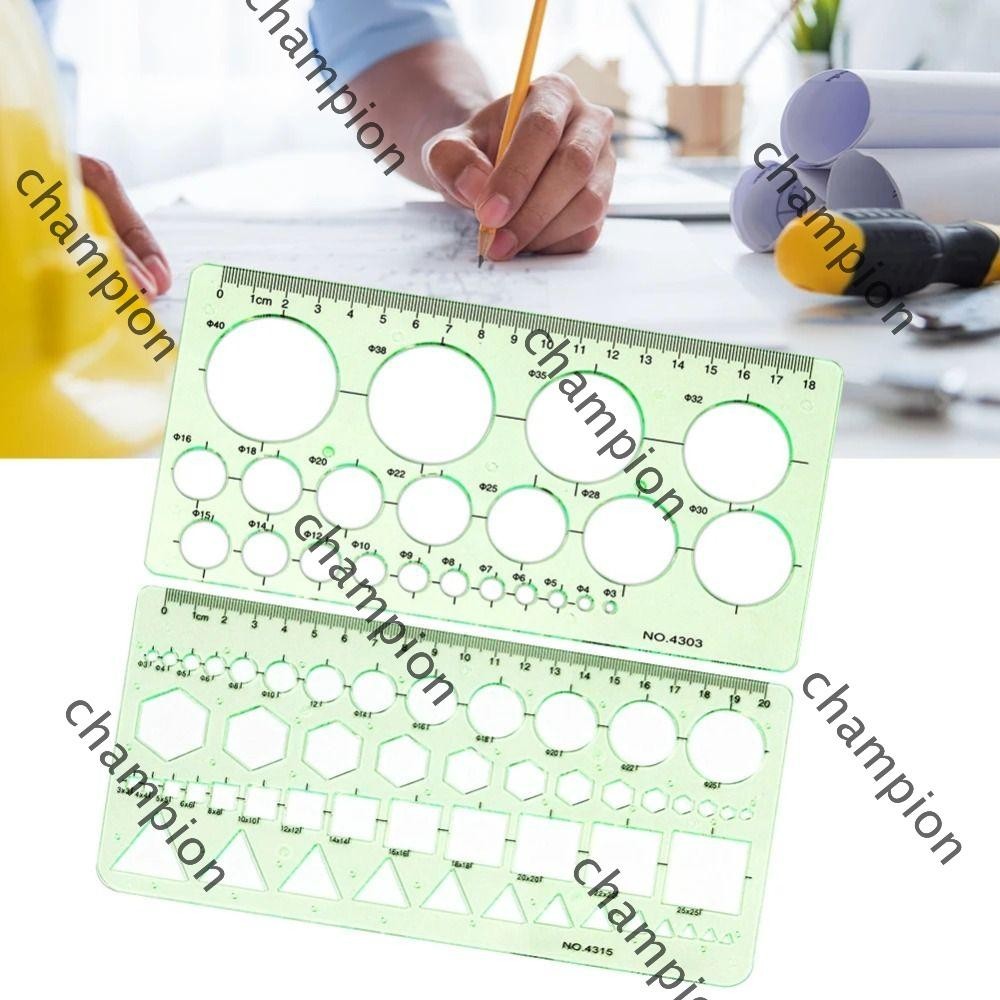 CHAMPIONO Ruler, Geometric Template Technical Drawing Circle Stencil ...