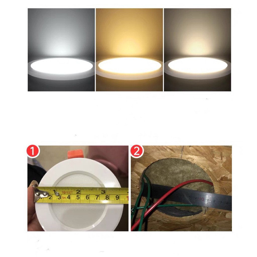 Wiseup tri-color led downlight plane light recessed pin light | Shopee ...