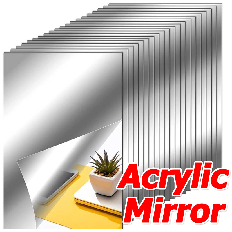 1/4Pcs Thicken Acrylic Mirror Sticker / Self Adhesive Wall Mirrors ...