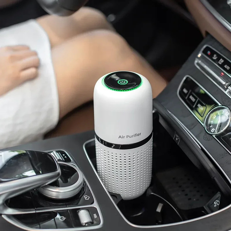 Portable Car Air Purifier USB Rechargeable Fresh Air Negative Ion ...
