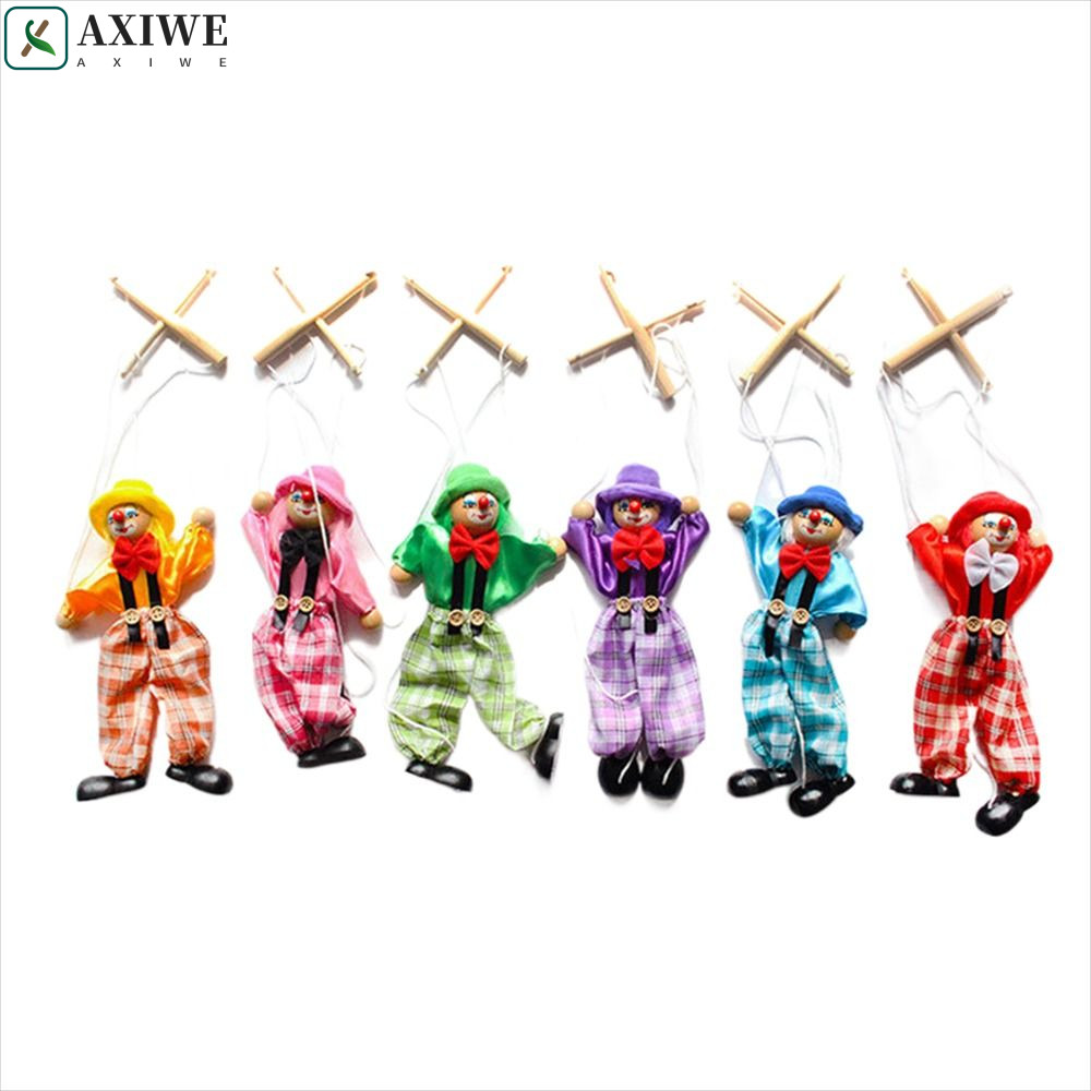 AXIWE Pull String Puppet Vintage For New Year Wooden Joint Activity ...