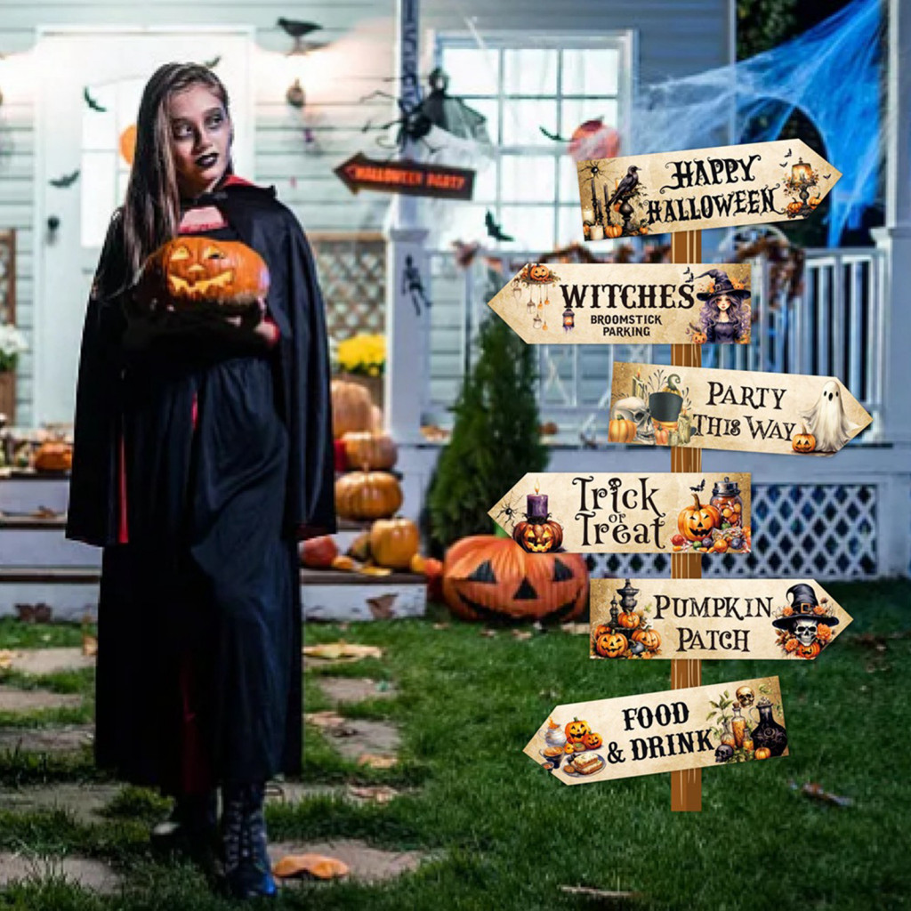 Ghostly Road Signs Halloween Road Signs Spooky Halloween Yard Signs Set ...