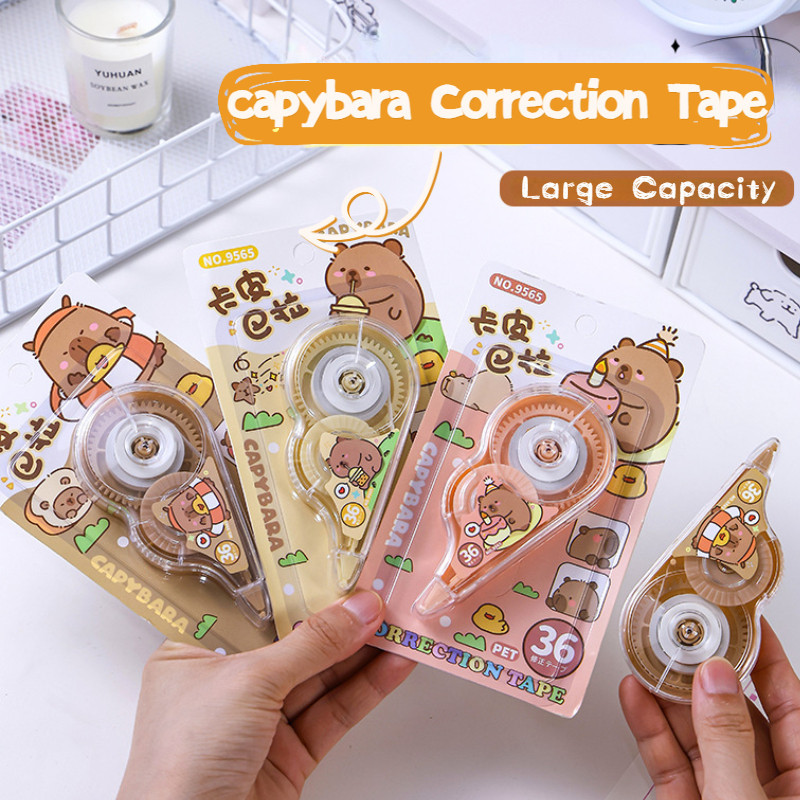Portable Cartoon Capybara Pattern White-out Correction Tape Study Writing Supplies Students ...