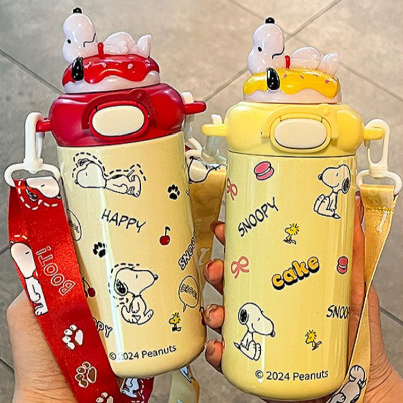 New Pattern Snoopy Stainless Steel Insulated Cup Home Straw Water Cup ...