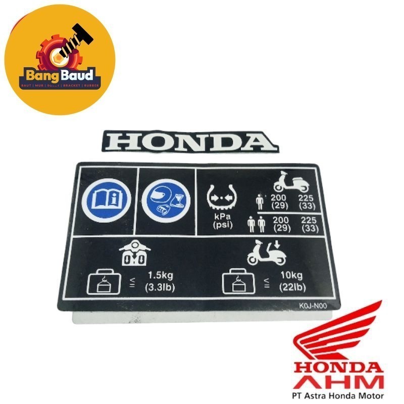 Original AHM honda logo emblem sticker, Original AHM dashboard deck ...