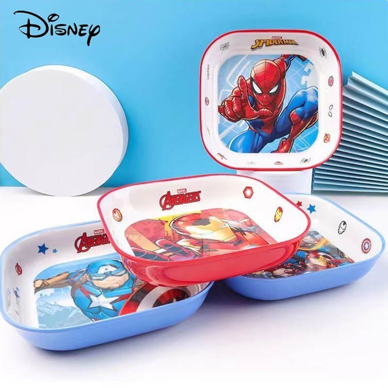 Genuine Disney Marvel Spider-Man Cartoon Food Grade Square Plate Fork ...