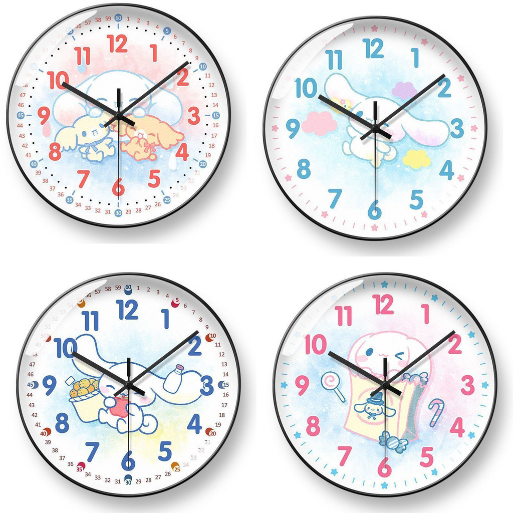 Sanrio Cartoon Cinnamoroll Children Wall-Mounted Wall Clock Cute Ultra ...