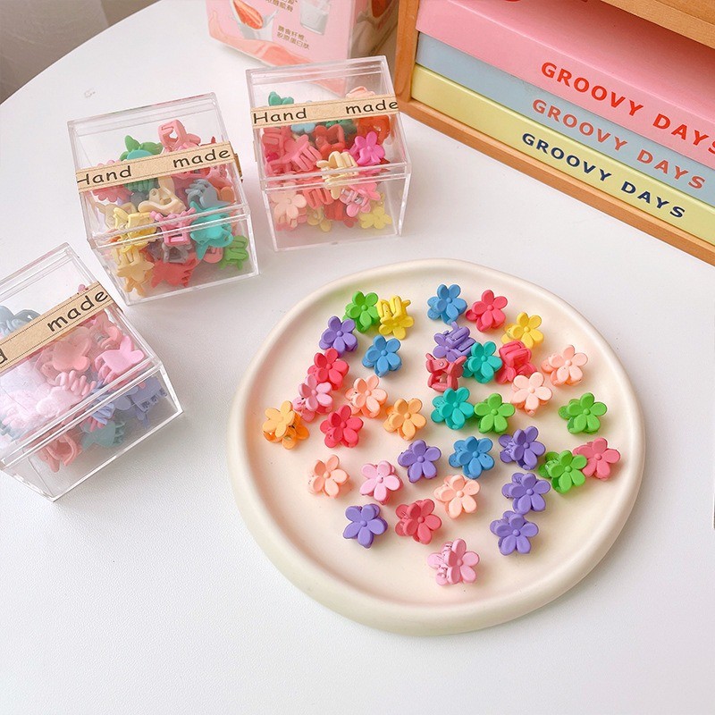 Mini Candy Color Small Clip Ladies Cute Flower Hiar Clip Hair ...