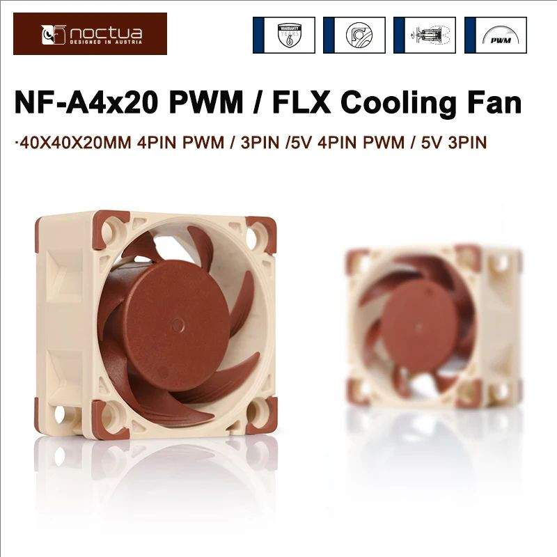 Noctua NF-A4x20 40mm CPU Cooler Fan 12V 5V PWM/FLX CPU Cooling Fan ...