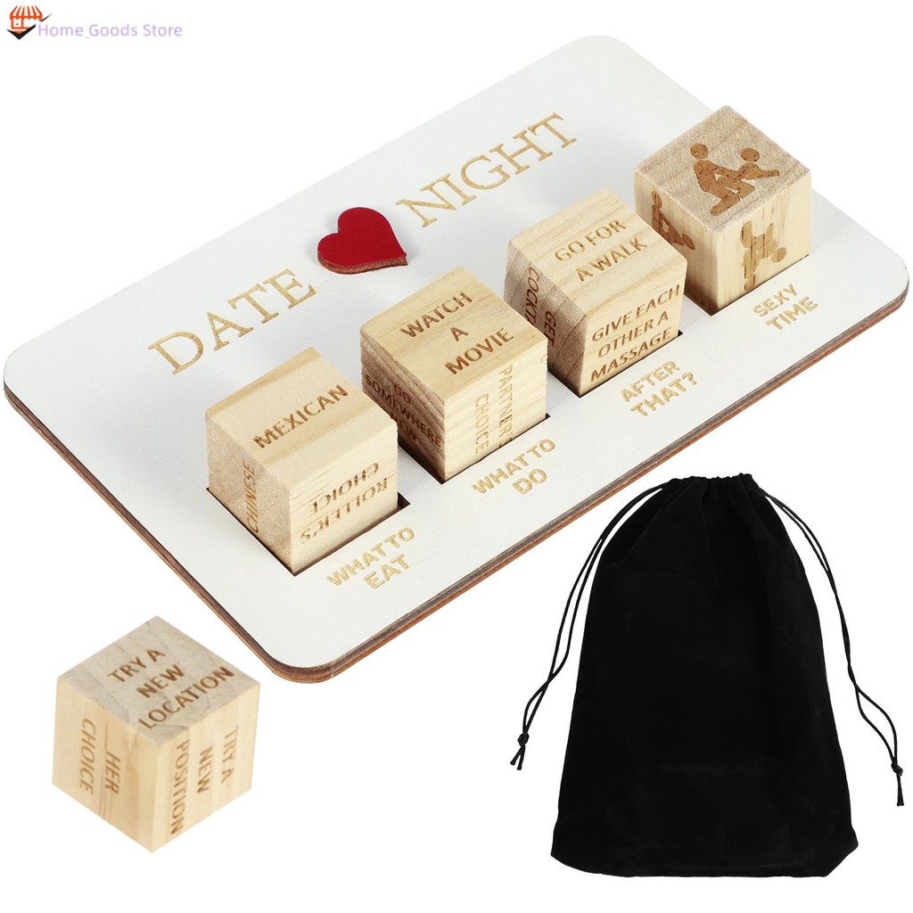 Date Night Dice Wooden Date Night Ideas Game Dice with Storage Bag ...