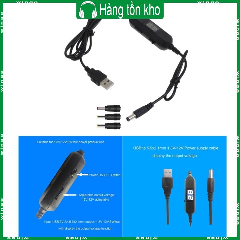 WIN DC 5V USB to 1 5V 3V 4 5V 6V 9V 12V Voltage Step Up Converter Cable ...