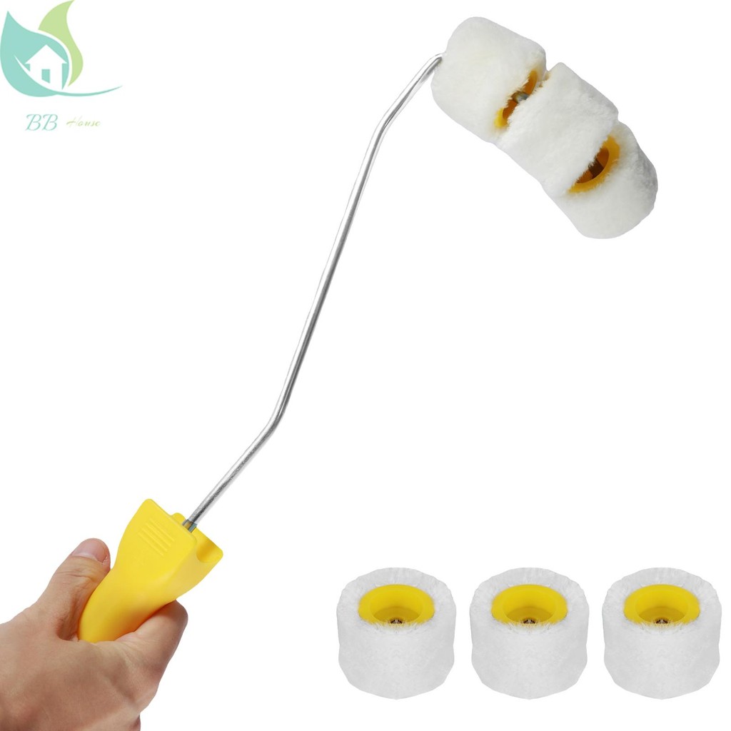 Pipe Paint Roller with Handle 3 Wheels Pipe Tube Roller Brush with ...