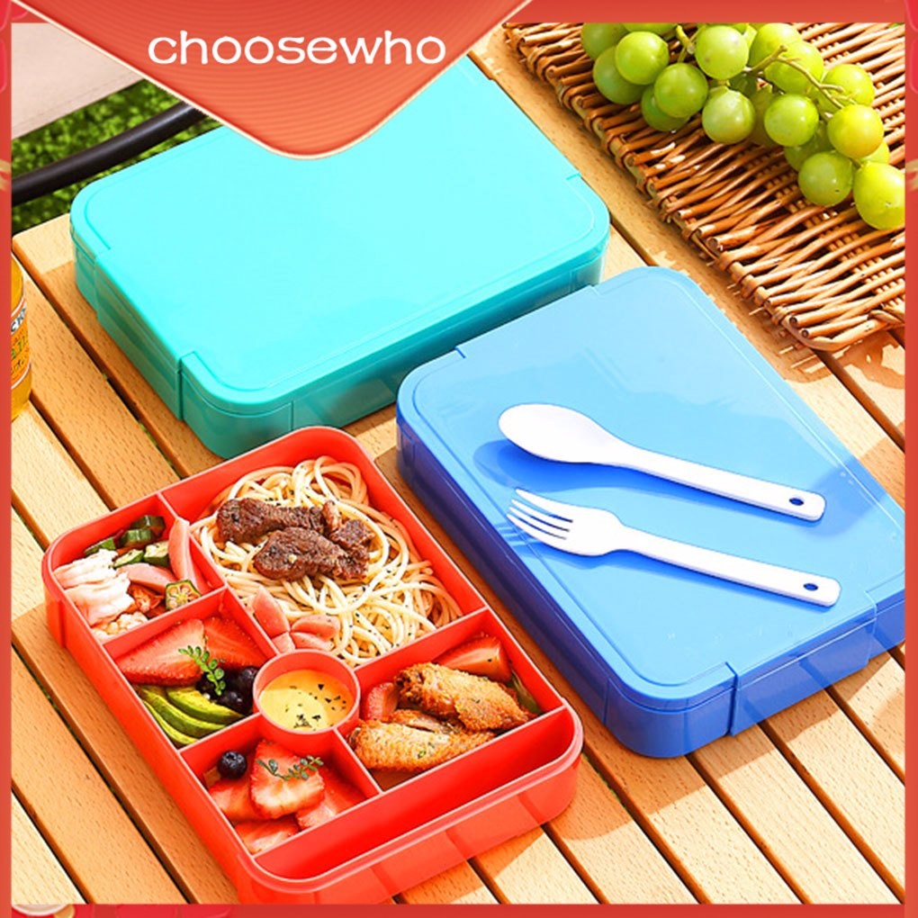 【Choo】Plastic Divided Lunch Box With Built-In Sauce Box Easy To Open ...