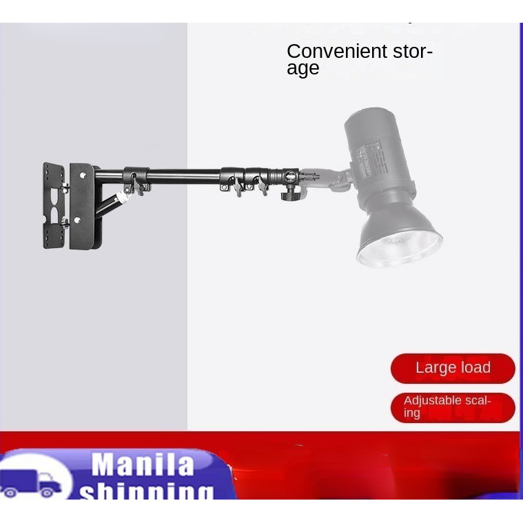 80cm-136cm Triangle Wall Mounting Boom Arm Light Stand for Photography ...