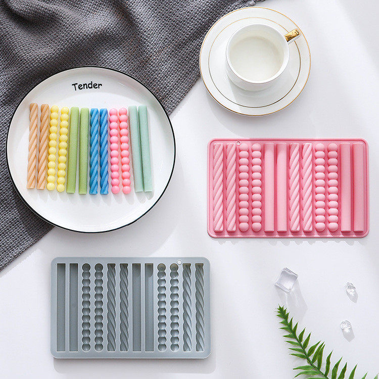 12-Cavity Long Bar Modeling Silicone Mold Energy Cheese Sticks Molar ...