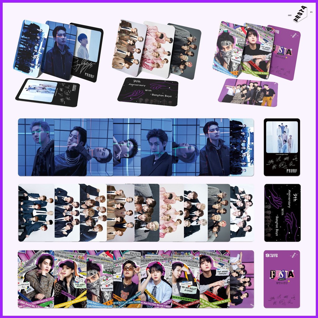 55 Pcs/Box BTS 11th Anniversary Photo Card Group Photo Lomo Card Photo ...