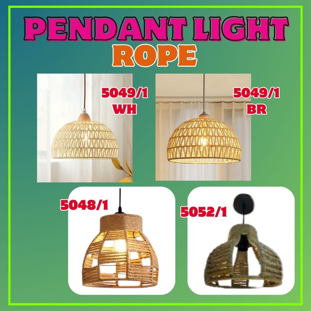 NEW ITEM !! ROPE PENDANT LIGHT NEW DESIGN LAMPU GANTUNG HIASAN DESIGN ...