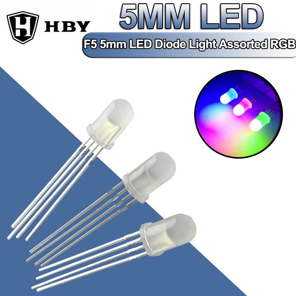 10Pcs Multicolor 4pin 5mm RGB Led Diode Light Lamp Tricolor Round ...