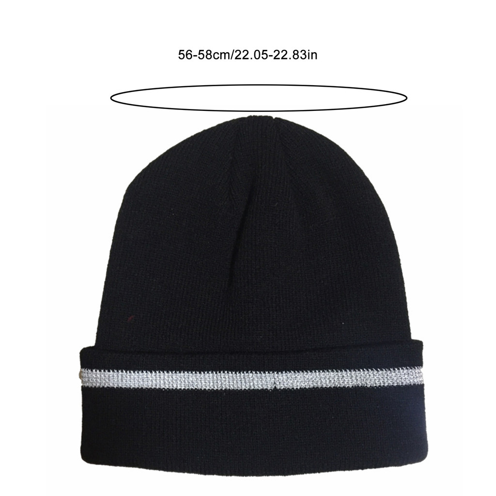 NUSERW Unisex Reflective Stripe Knitted Hats Beanies Luminous Outdoor ...
