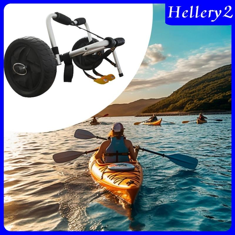 [Hellery2] Foldable Kayak Cart Trolley with Solid Tires Tie Down Straps ...