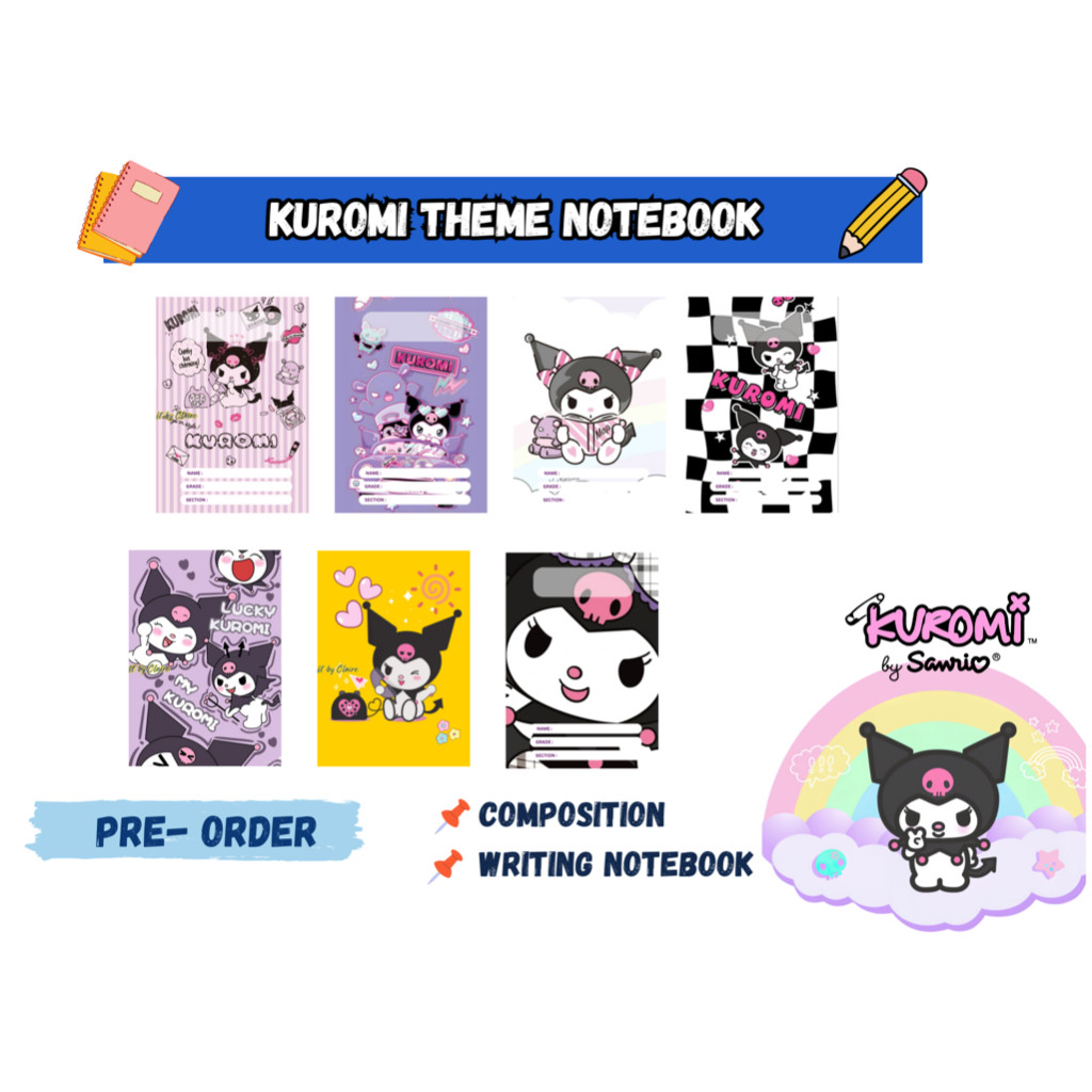 PREORDER KUROMI- Themed Notebooks for Kinder, Prep, Nursery, Grade1 ...