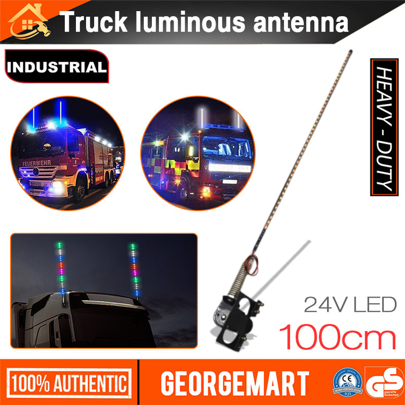 24V LED RGB Truck Antenna Light Decorative Whip Flagpole Lamp Colorful ...