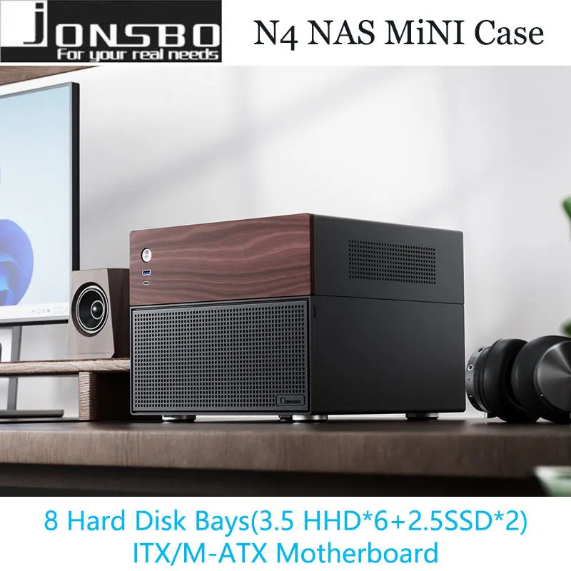 JONSBO N4 Mini NAS Computer Case Support ITX/M-ATX motherboard/8 Hard ...