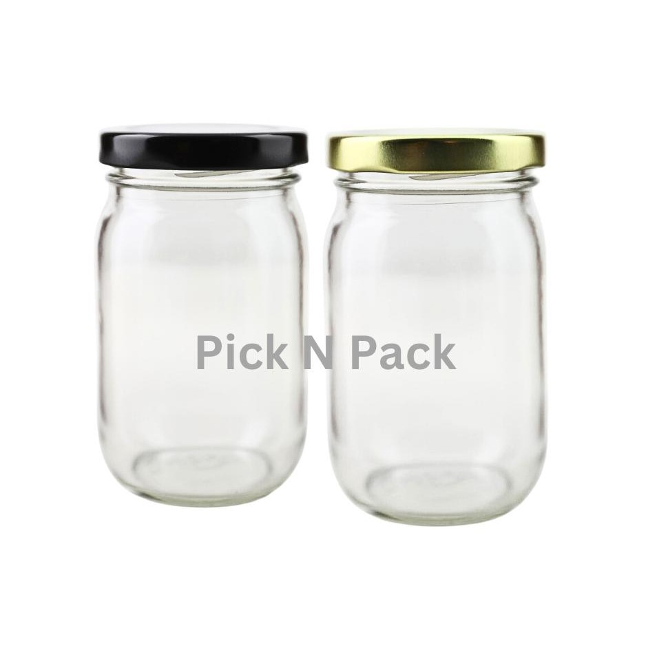 220ml Round Wide Mouth Glass jar with lid (Empty) (24pcs) Sold by Boxes ...